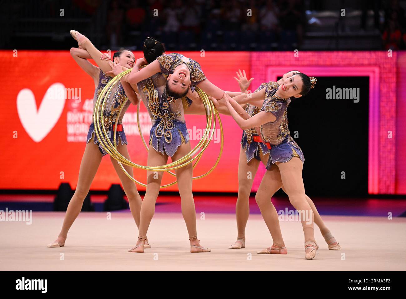 Valencia, Spain. 25th Aug, 2023. Team China during Rhythmic Gymnastic ...
