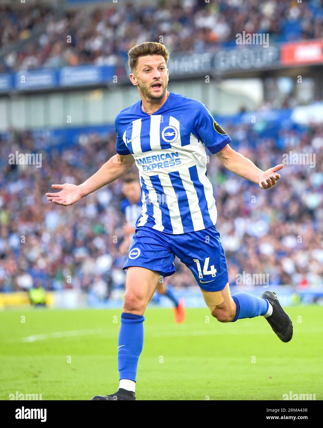 Adam Lallana of Brighton during the Premier League match between ...
