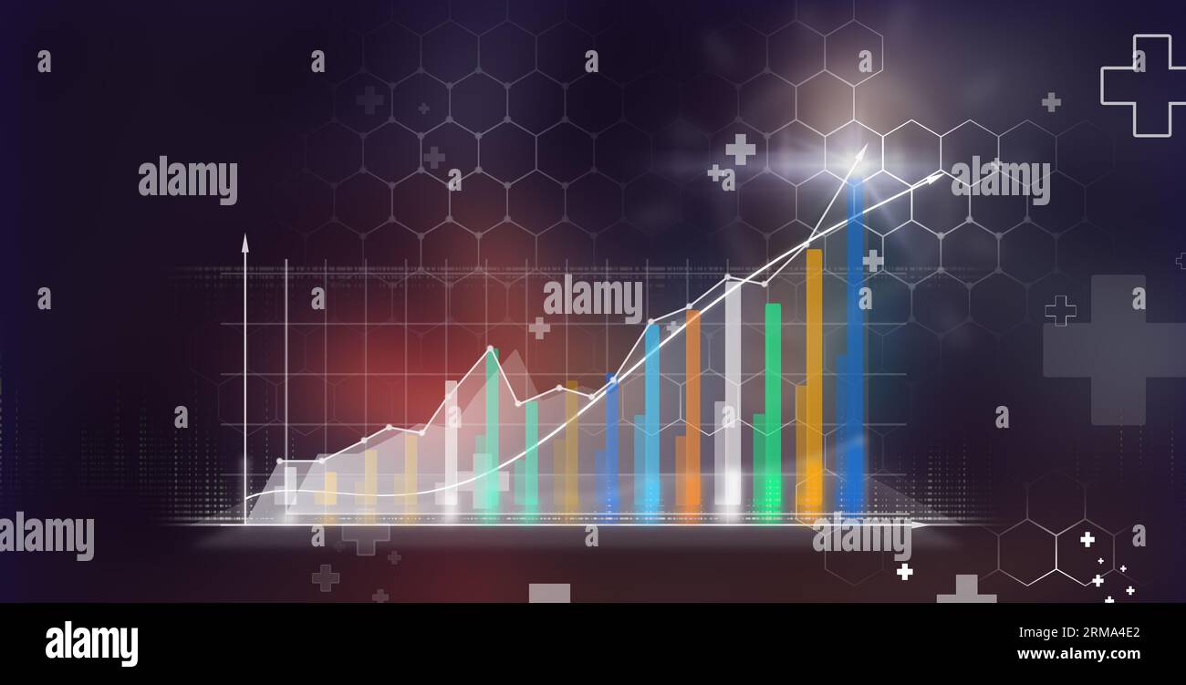 Abstract finance trading graph background. Economy trends background ...