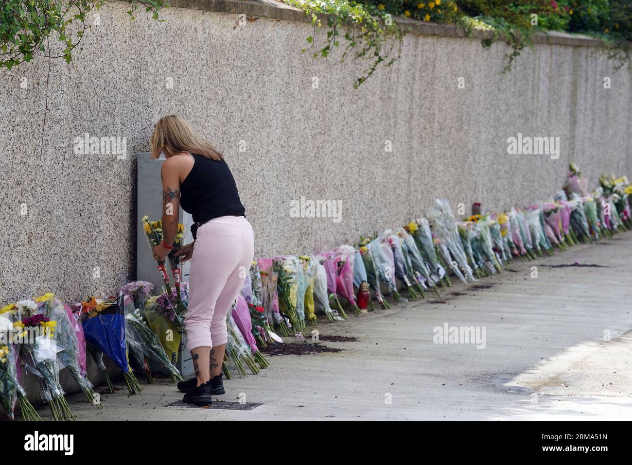 Flowers and tributes left near to the scene in Clonmel, Co Tipperary ...