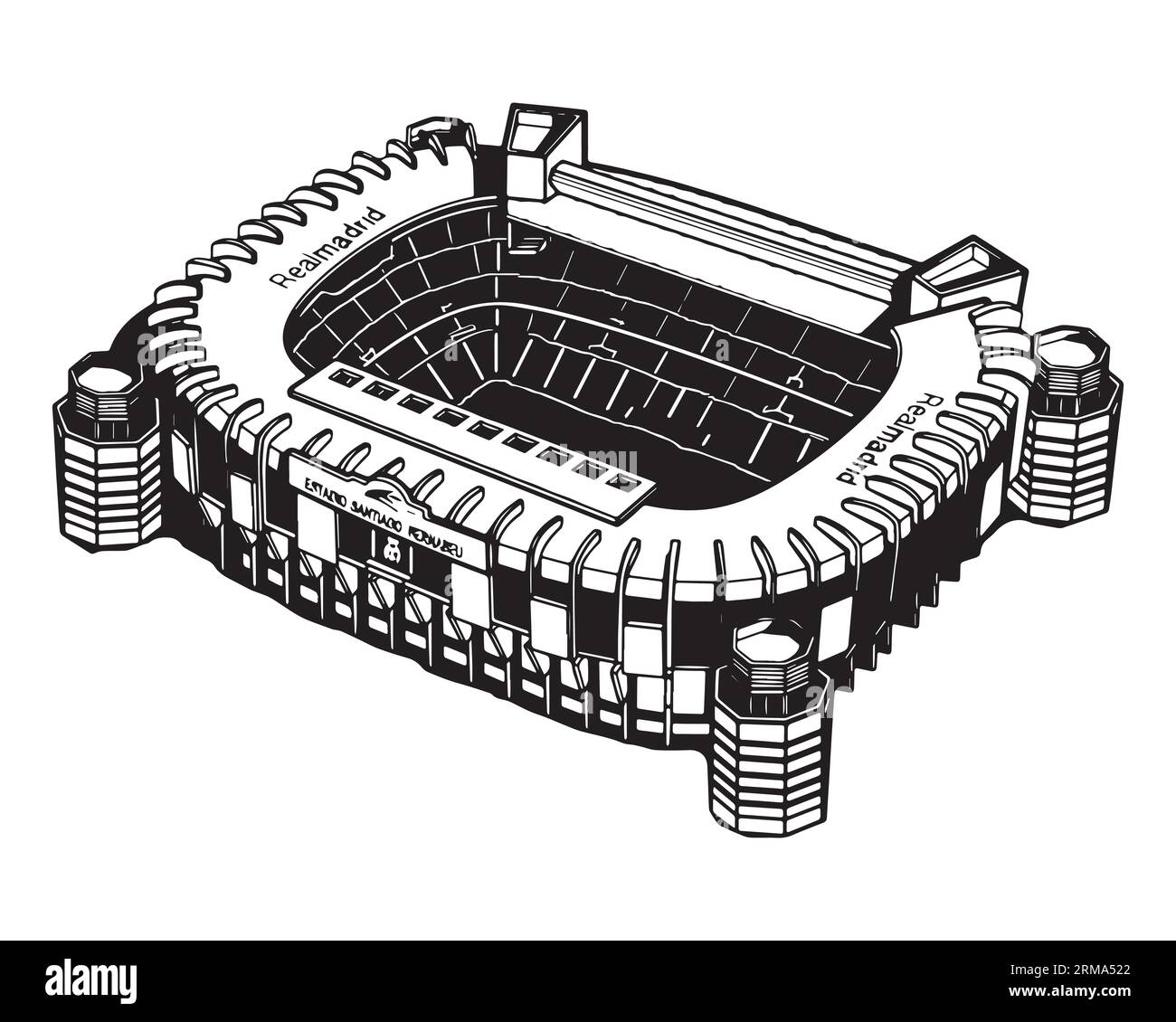 Santiago Bernabéu Stadium Real Madrid Home Ground, Vector Illustration ...