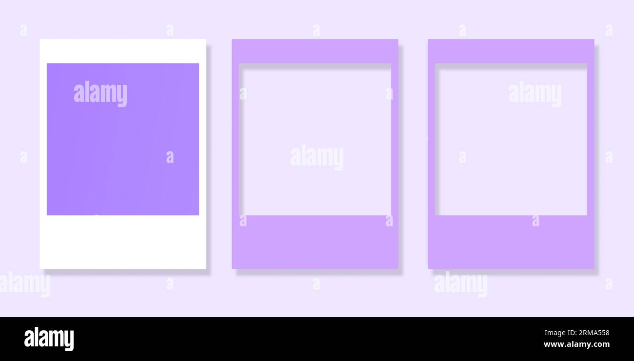 Photo frames. Frames template, isolated on violet background Stock ...