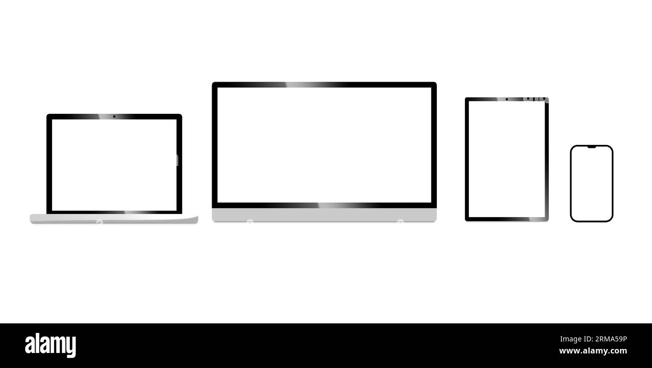 Set of modern technology devices template for responsive design ...