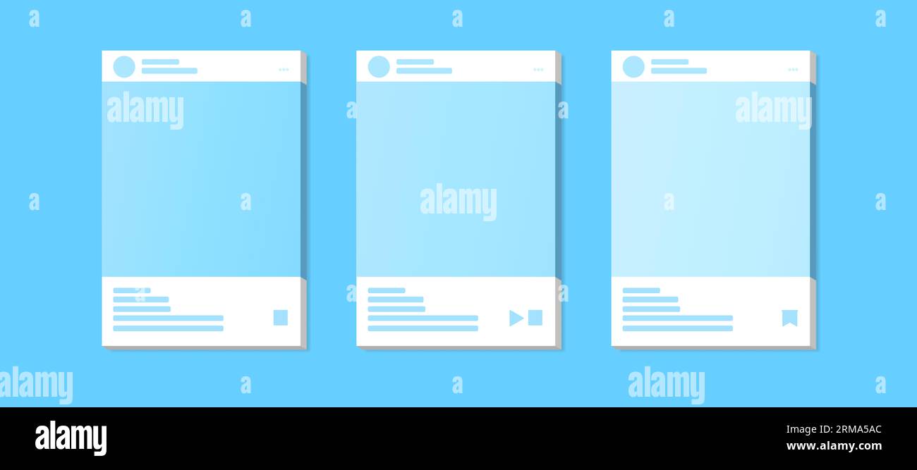 Mockup social media template frame, 3d social media notification icons ...