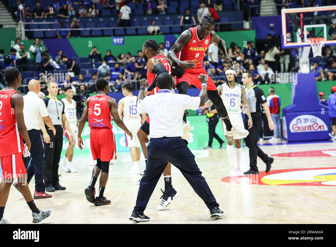 Manila, Philippines. 27th Aug, 2023. Jilson Bango (R) of Angola ...