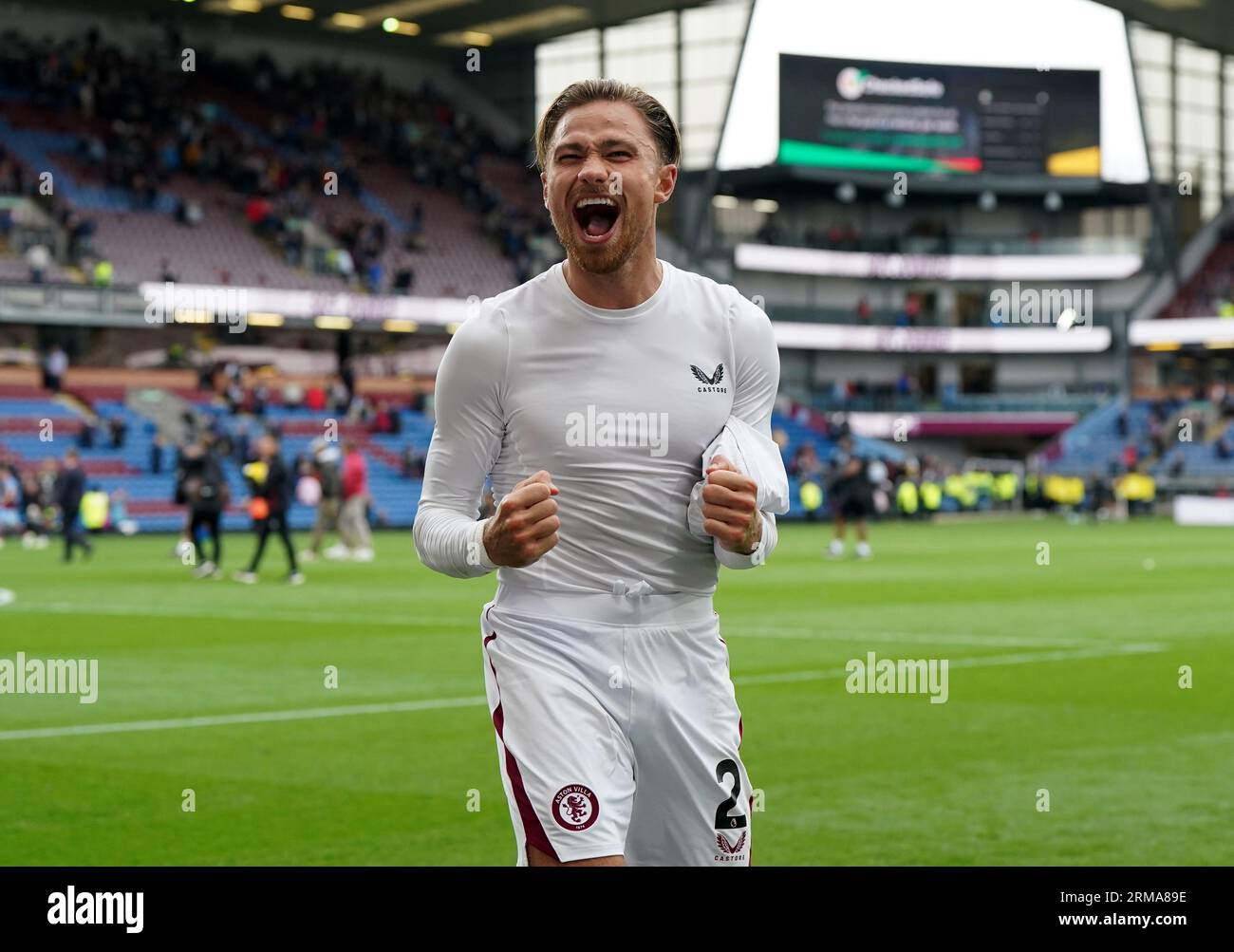 Aston Villa's Matty Cash celebrates after the Premier League match at ...