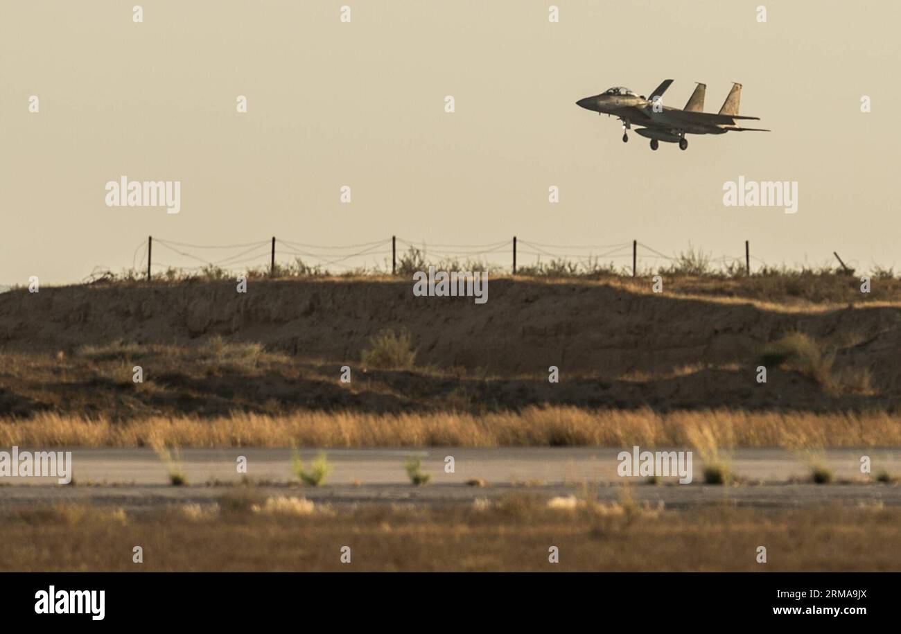 An Israeli F-15 I jet fighter is ready to land after its performance ...