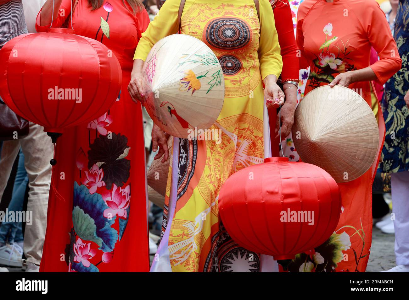 27 August 2023, Saxony-Anhalt, Wernigerode: Participants of a parade ...