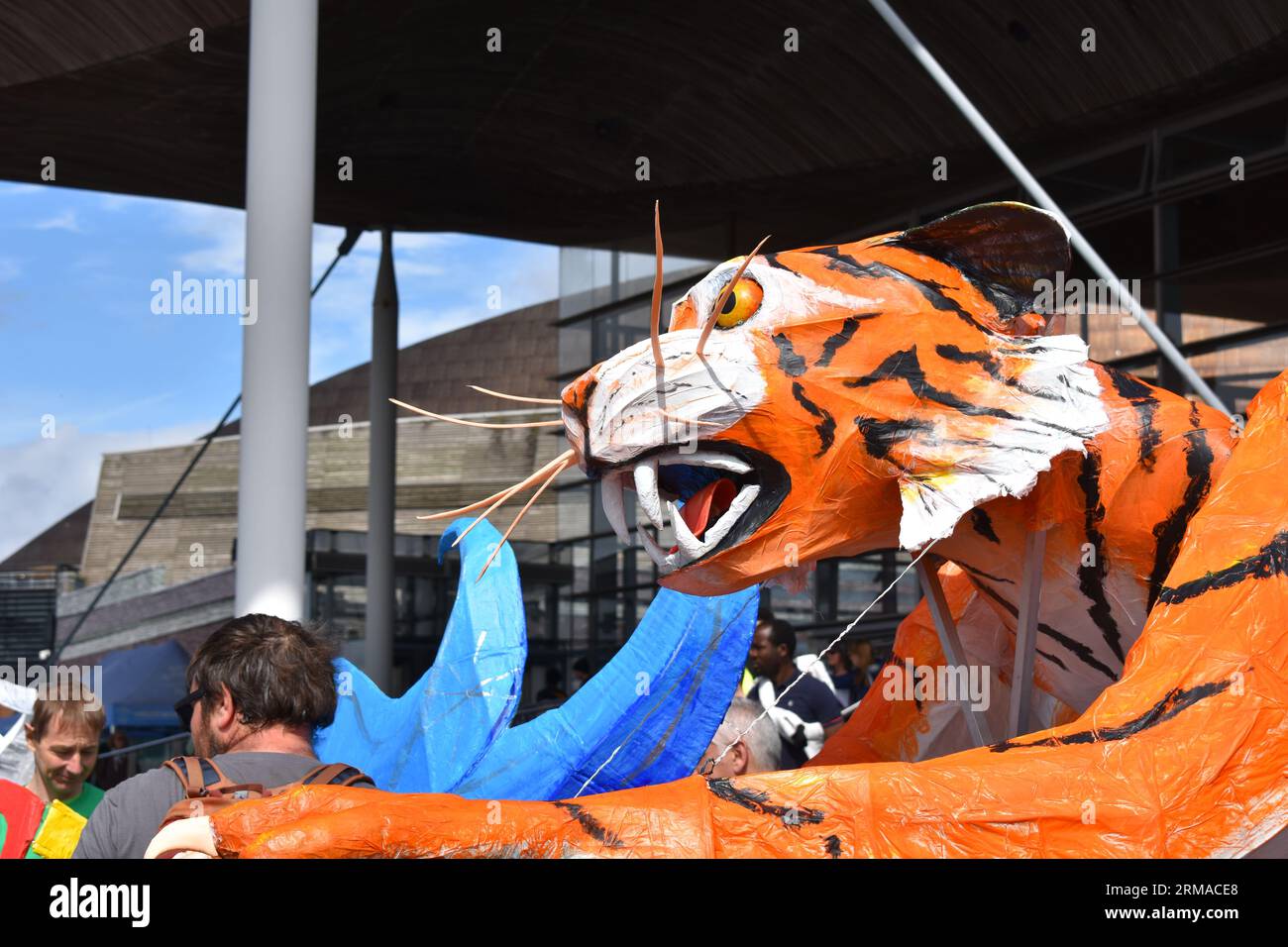 Tiger costume, Butetown Carnival, Cardiff Bay, Cardiff, Wales Stock ...