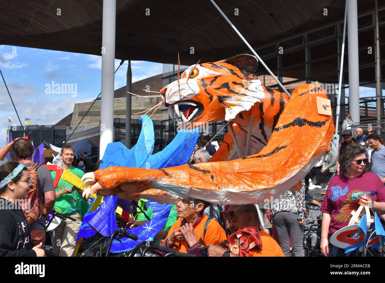 Tiger costume, Butetown Carnival, Cardiff Bay, Cardiff, Wales Stock ...