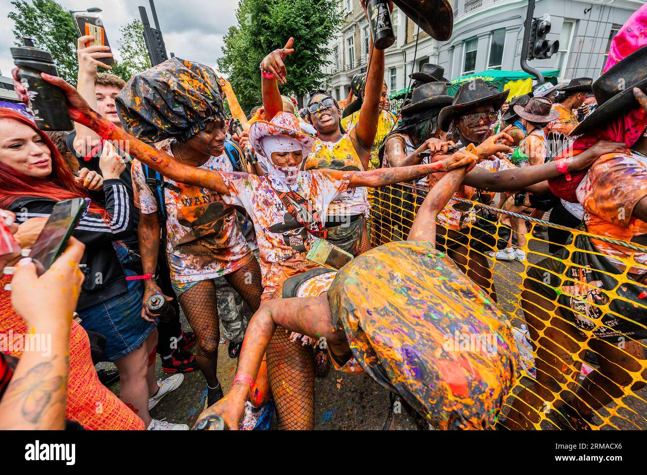 London, UK. 27th Aug, 2023. Many are coated in coloured powder and oil ...