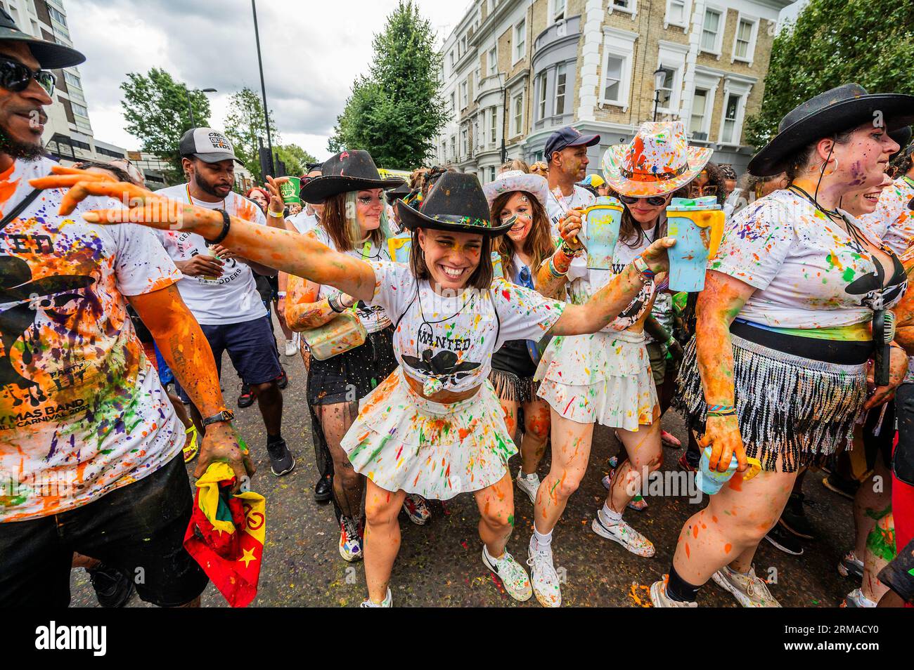 London, UK. 27th Aug, 2023. Many are coated in coloured powder and oil ...