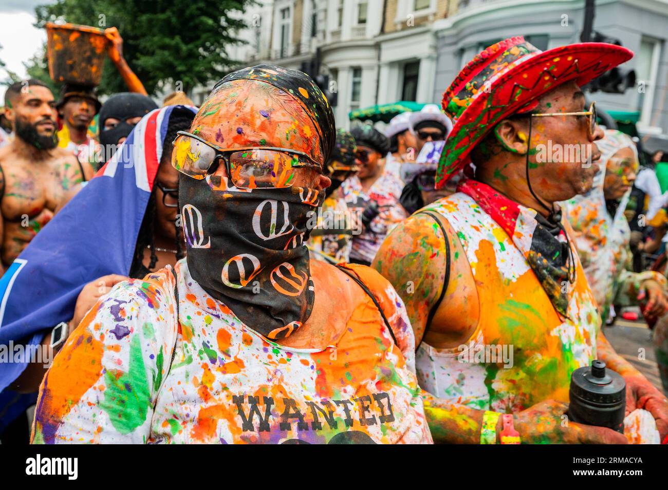 London, UK. 27th Aug, 2023. Many are coated in coloured powder and oil ...
