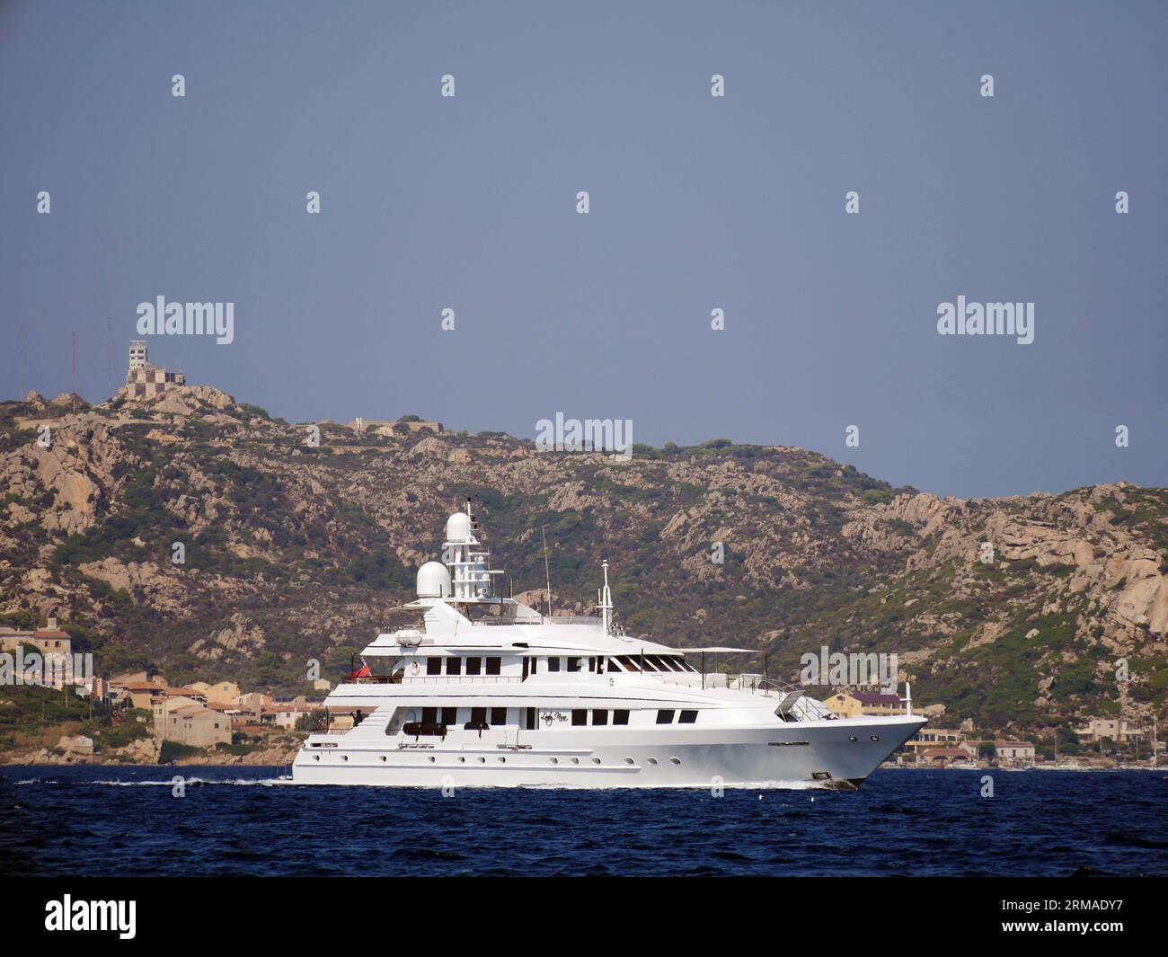 Superyacht LADY NORA, anchoring in Palau, Sardinia, Italy, August 2023 ...