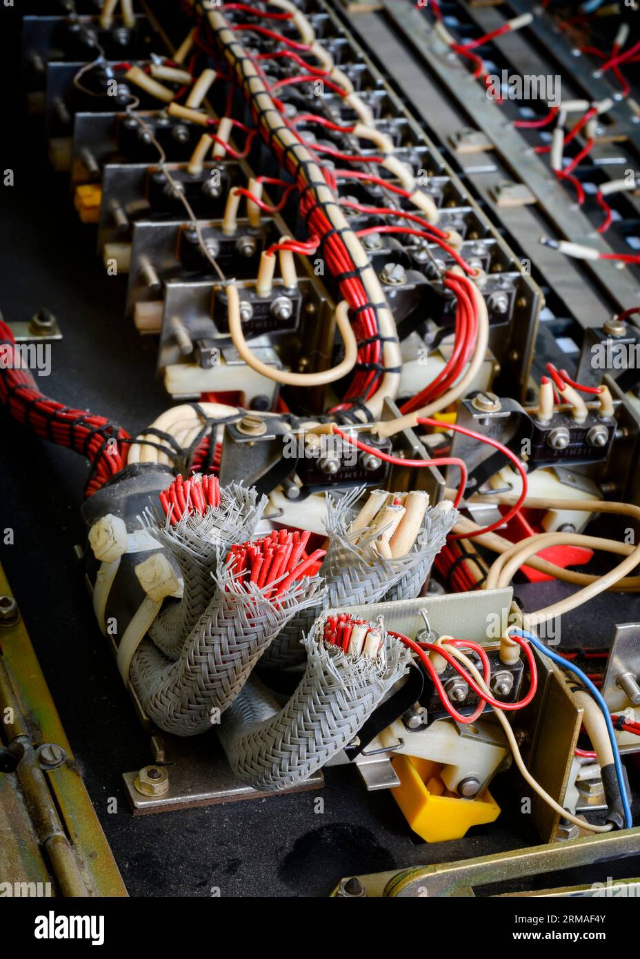 Wires assembled into a harness and cut off at the end in the electrical ...