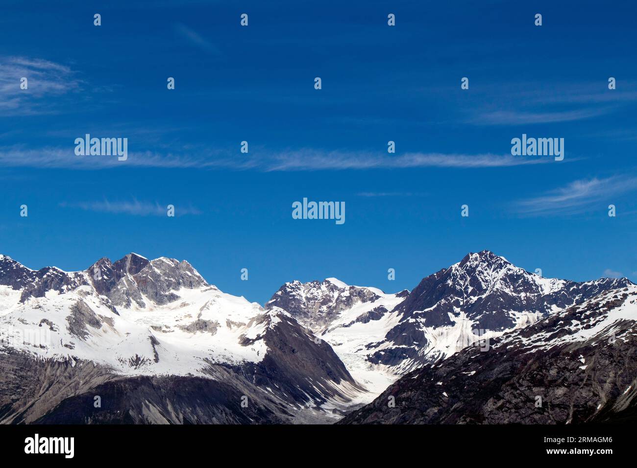 Glacier Bay, Mountain peaks, Alaska Stock Photo - Alamy