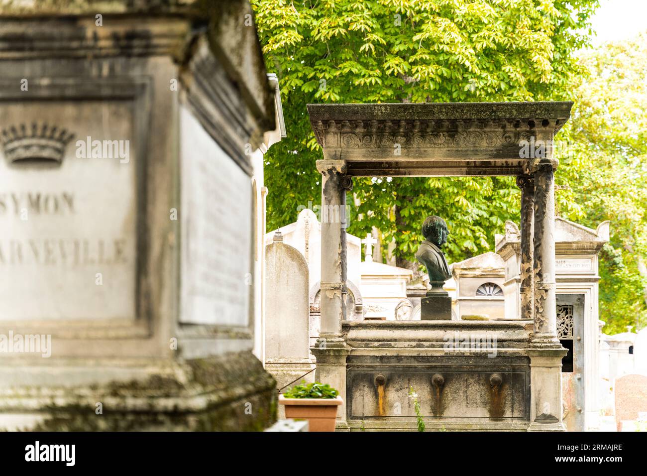 The monumental Montmartre Cemetery, built in early 19th century, in the ...
