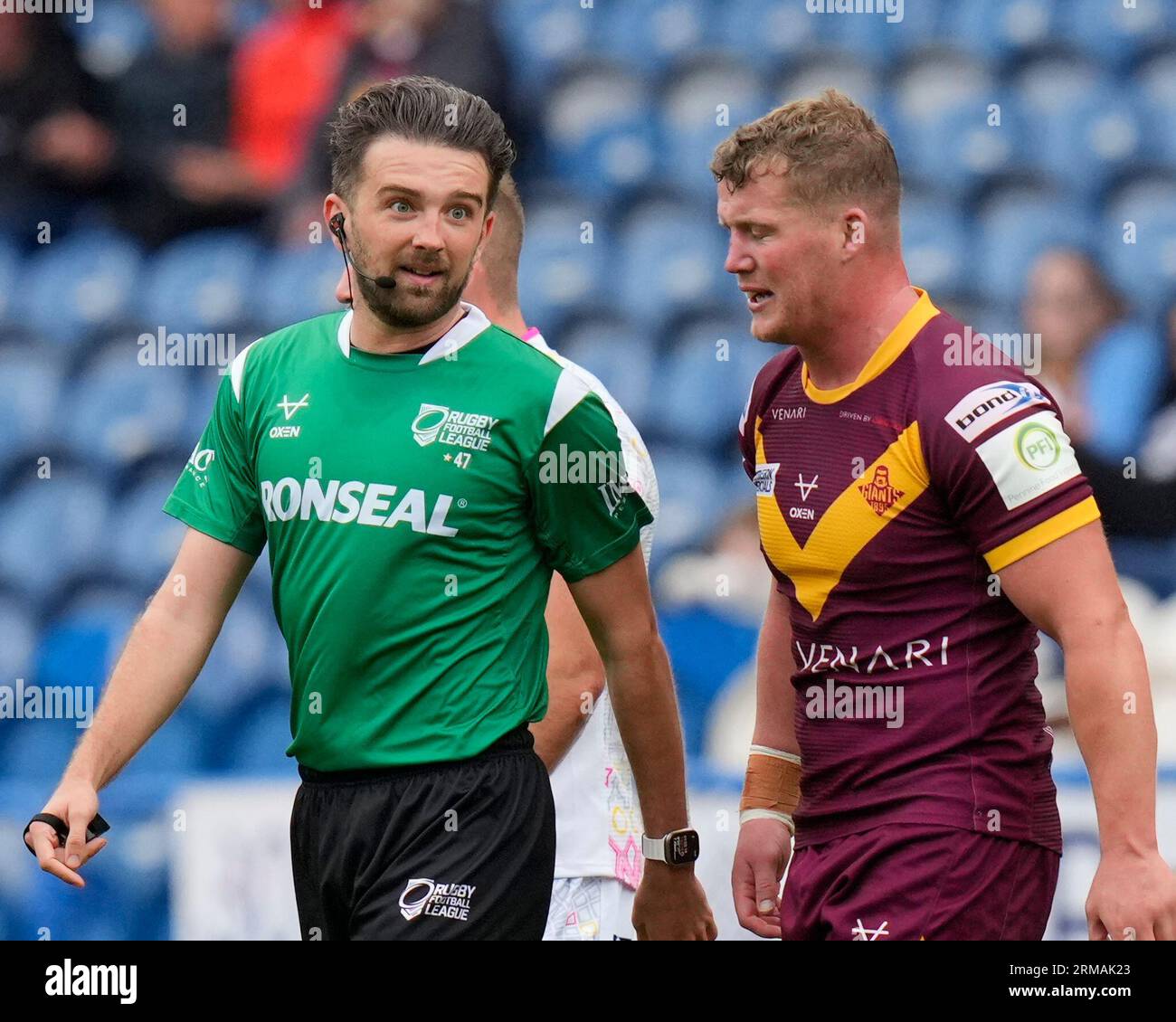 Huddersfield, UK. 27th Aug, 2023. Luke Yates #13 of Huddersfield Giants ...