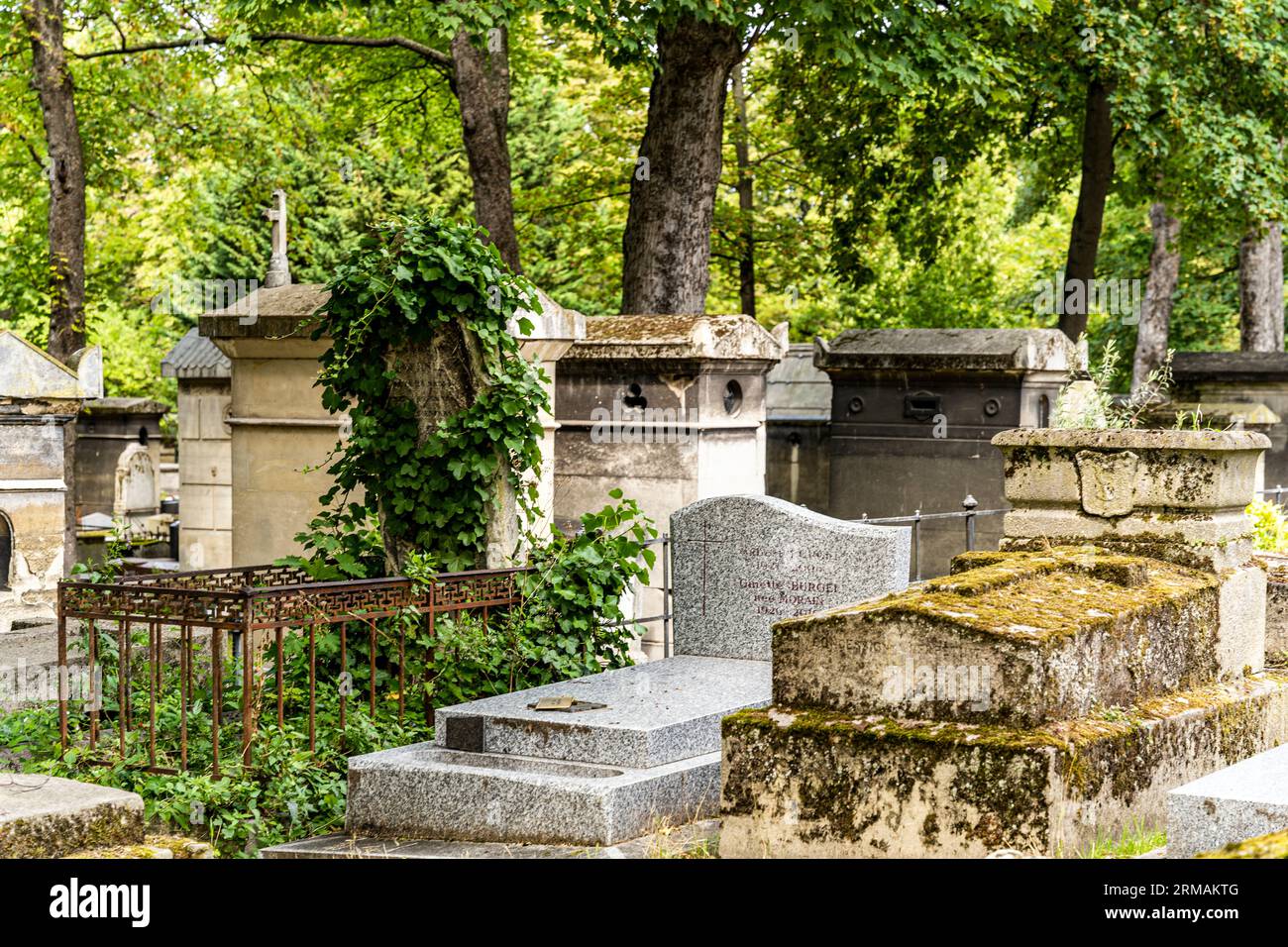 The monumental Montmartre Cemetery, built in early 19th century, in the ...