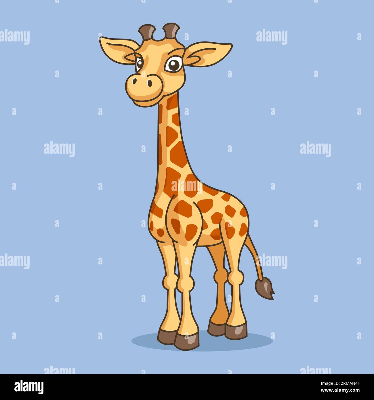Blue Baby Giraffe Cartoon