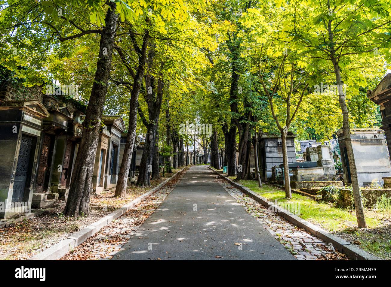 The monumental Montmartre Cemetery, built in early 19th century, in the ...