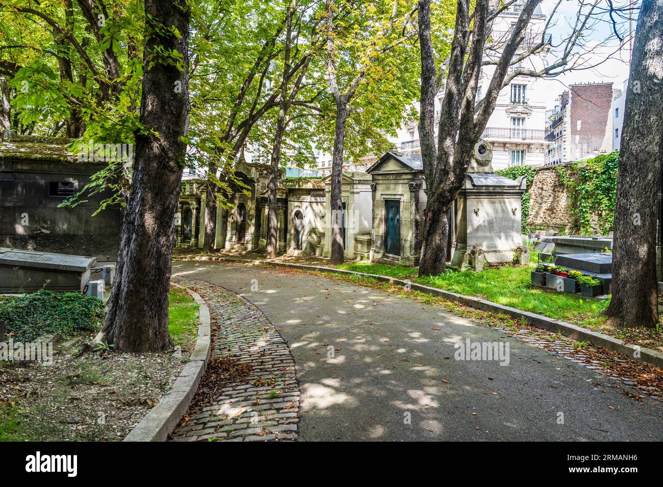 The monumental Montmartre Cemetery, built in early 19th century, in the ...