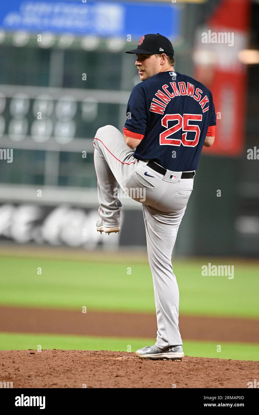 Boston Red Sox relief pitcher Josh Winckowski (25) in the sixth inning ...