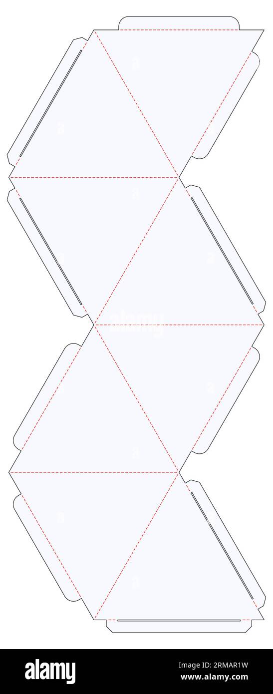 Octahedron Box Die Cut Cube Template Blueprint Layout Stock Vector ...