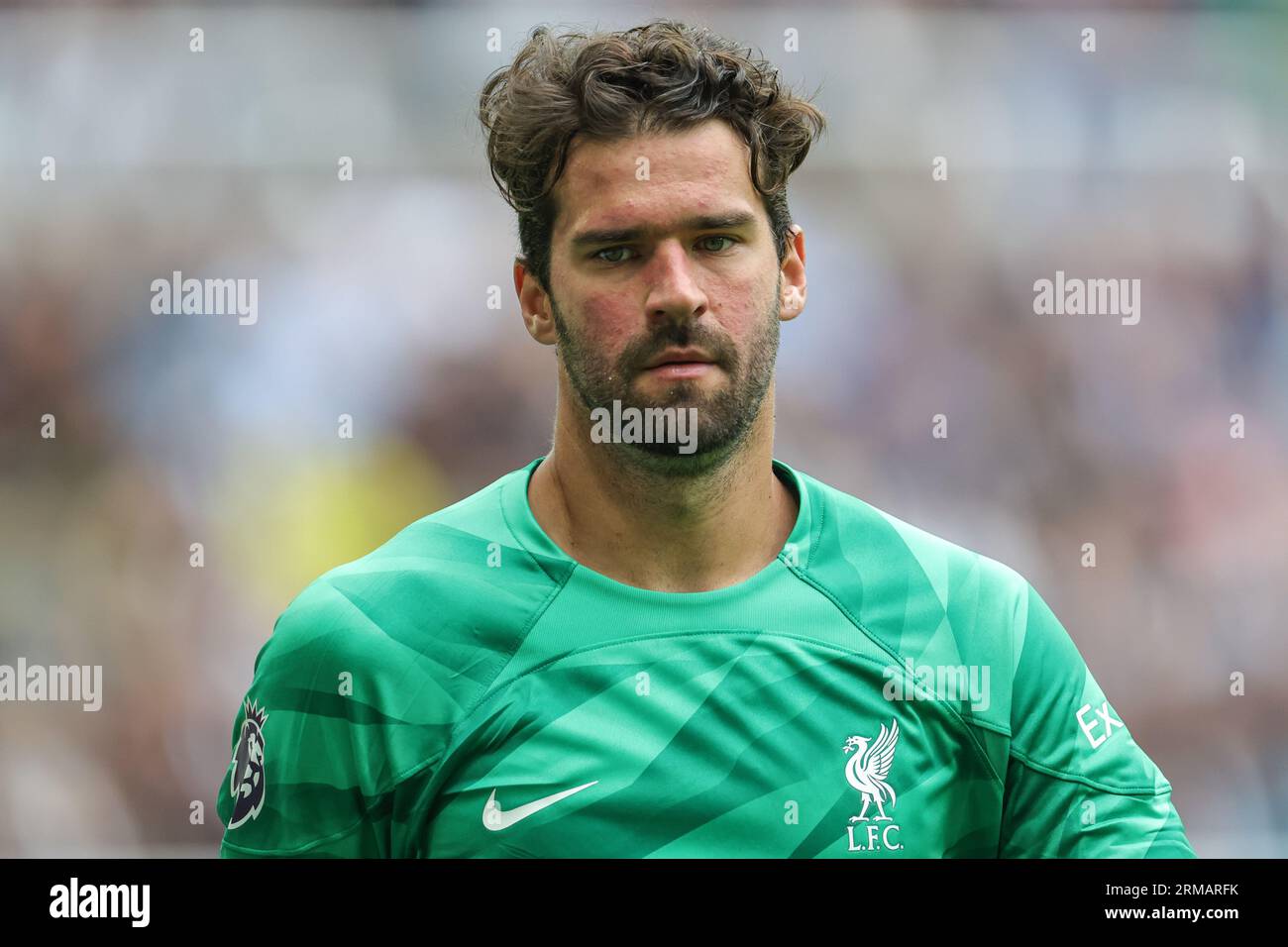 Newcastle, UK. 27th Aug, 2023. Alisson Becker #1 of Liverpool during ...