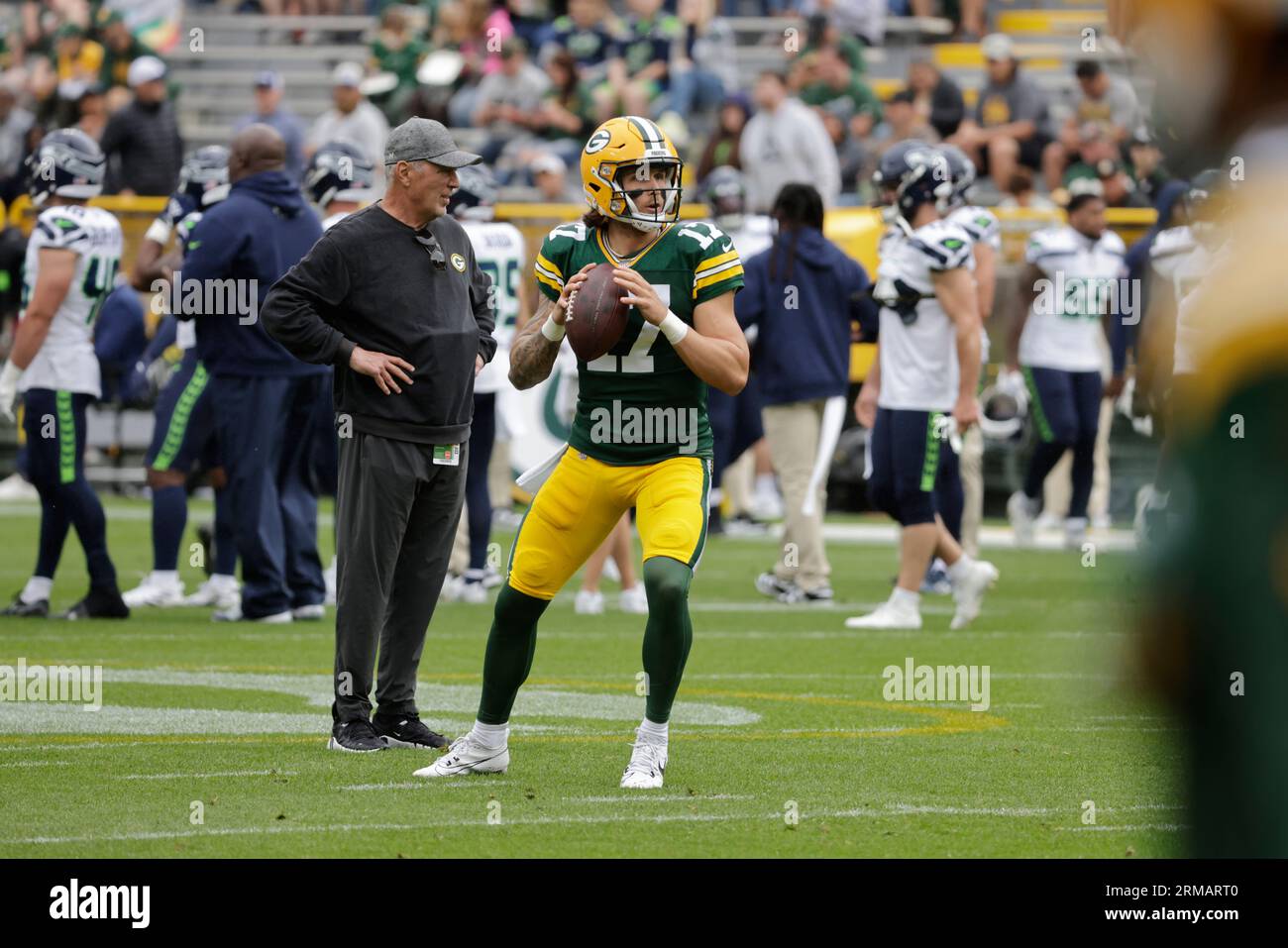Green Bay Packers quarterback Alex McGough (17) during a preseason NFL ...