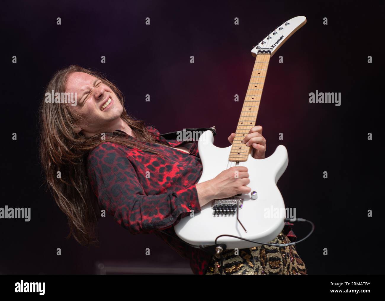 Newark, United Kingdom. 26 August 2023, Pictured Deraps lead singer and ...