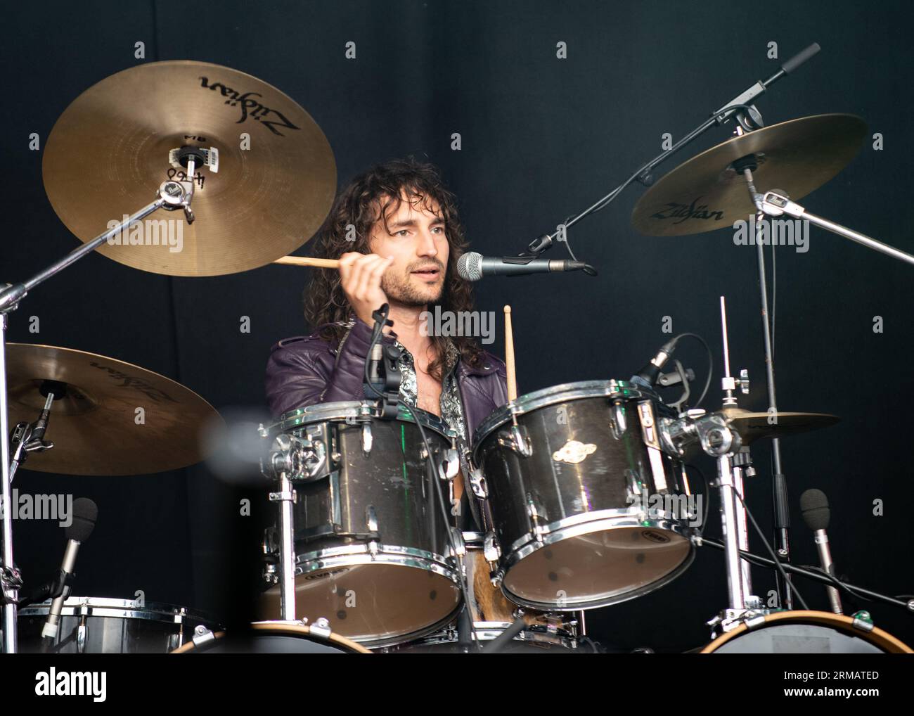 Newark, United Kingdom. 26 August 2023, Pictured Deraps Drummer Josh ...