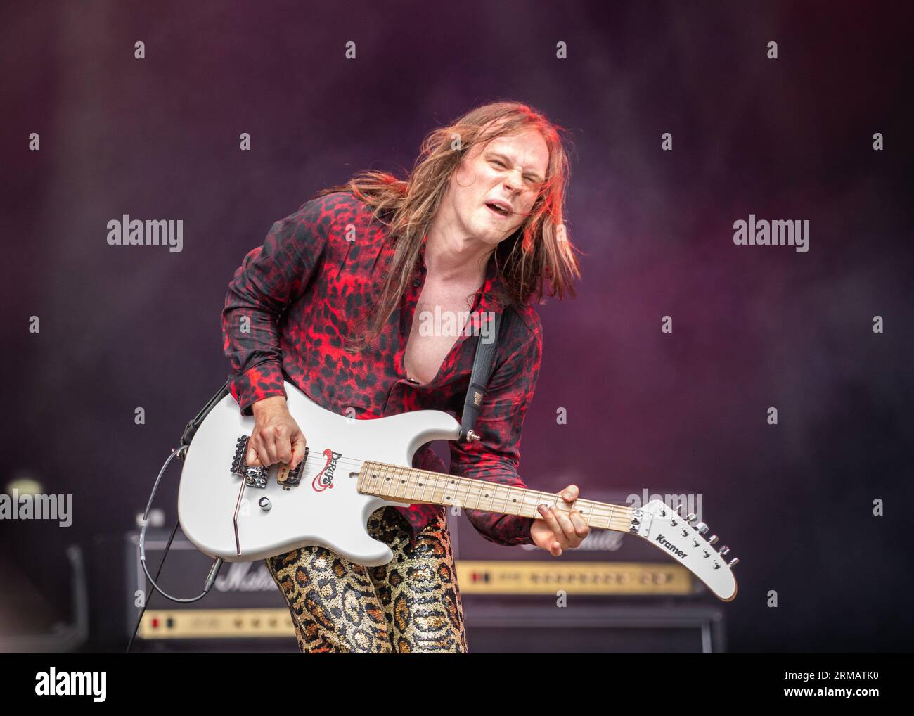 Newark, United Kingdom. 26 August 2023, Pictured Deraps lead singer and ...