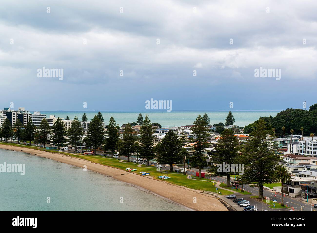 Town of Mount Maunganui, Port of Tauranga, Bay of Plenty, North Island ...