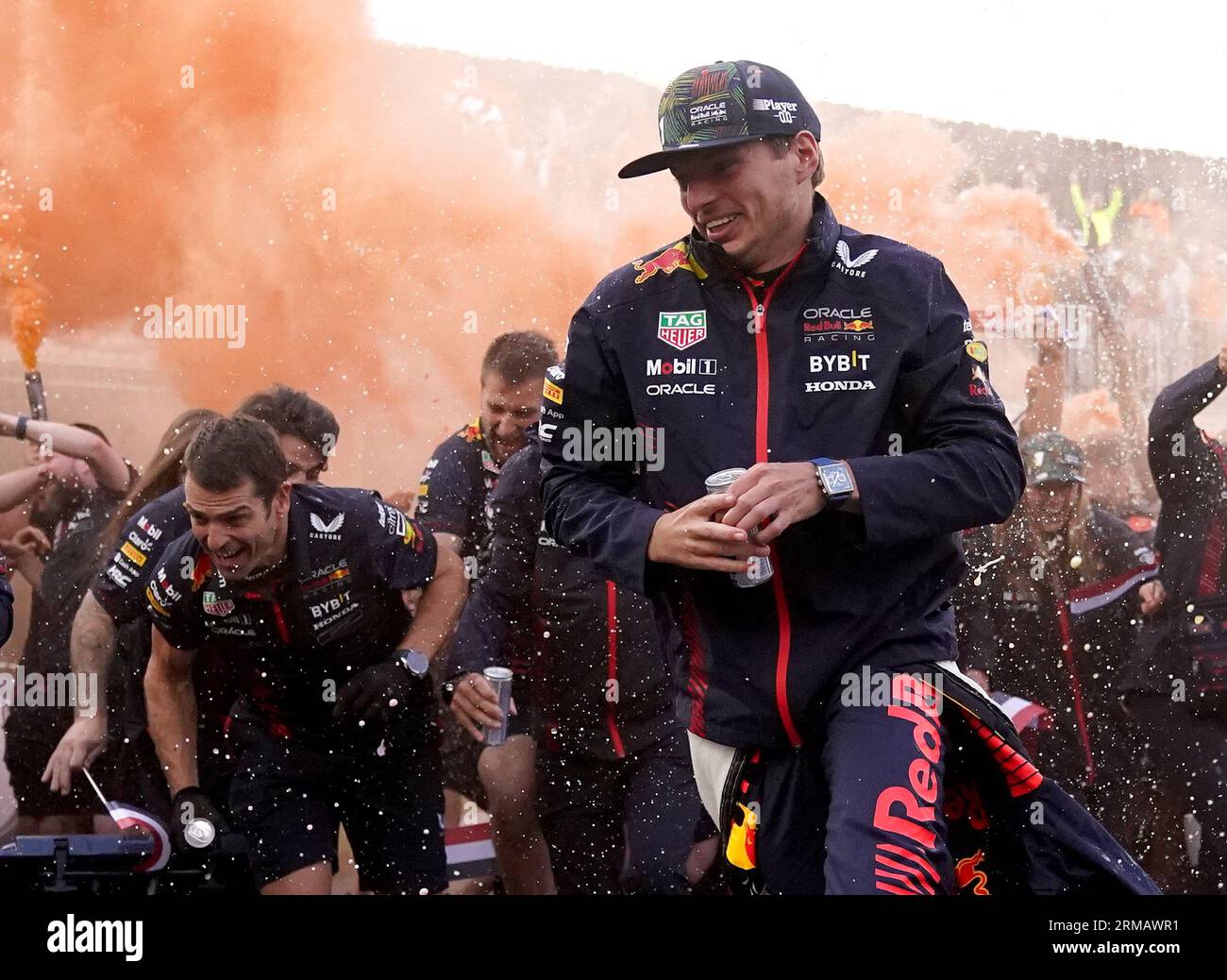 Red Bull Racing's Max Verstappen celebrates winning the Dutch Grand ...