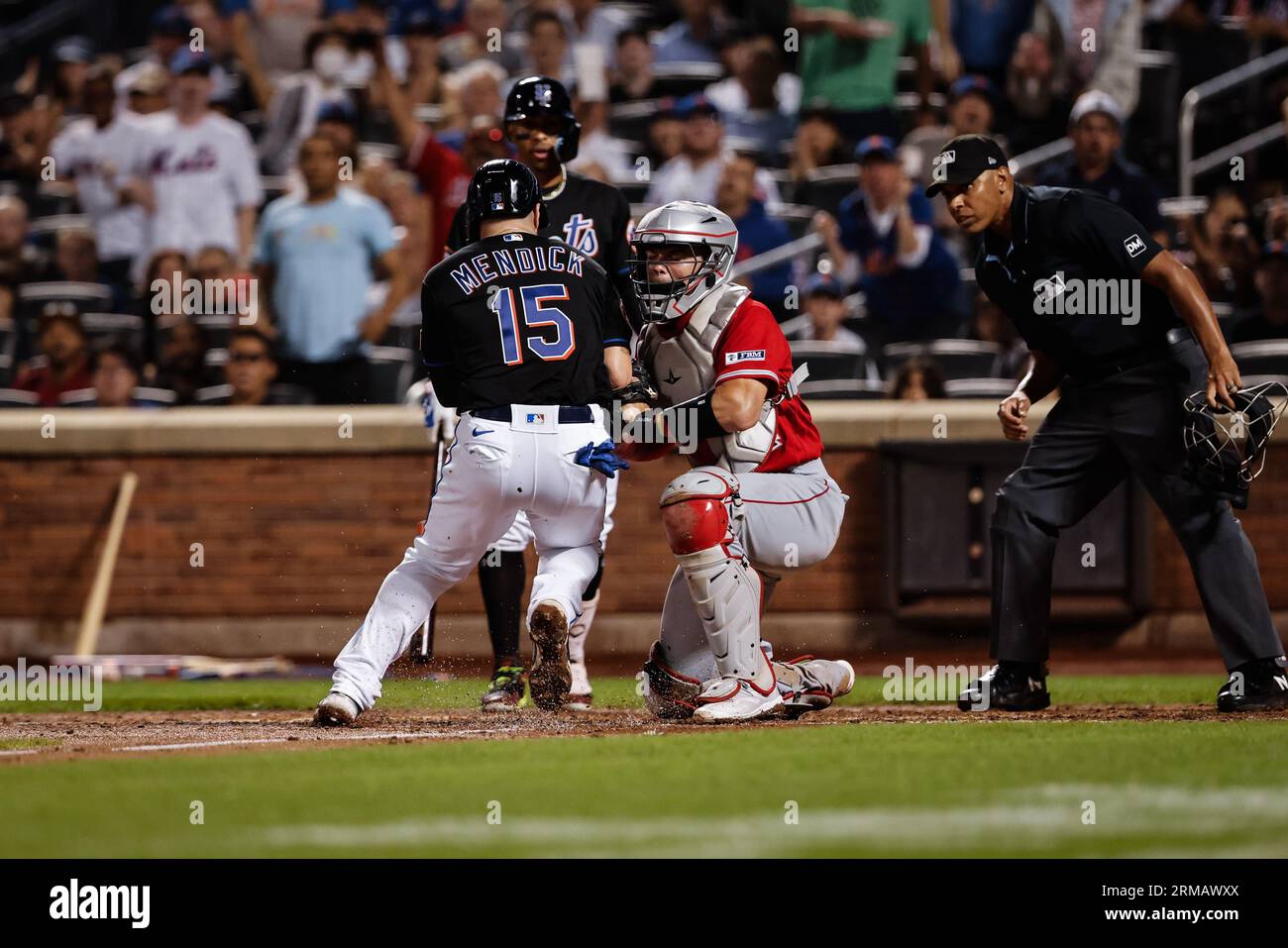 Aug 25, 2023; New York City, New York; New York Mets second baseman ...
