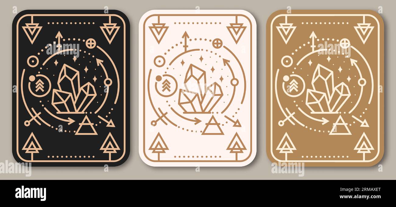 Esoteric symbols poster, banner. Vector. Thin line geometric badge ...