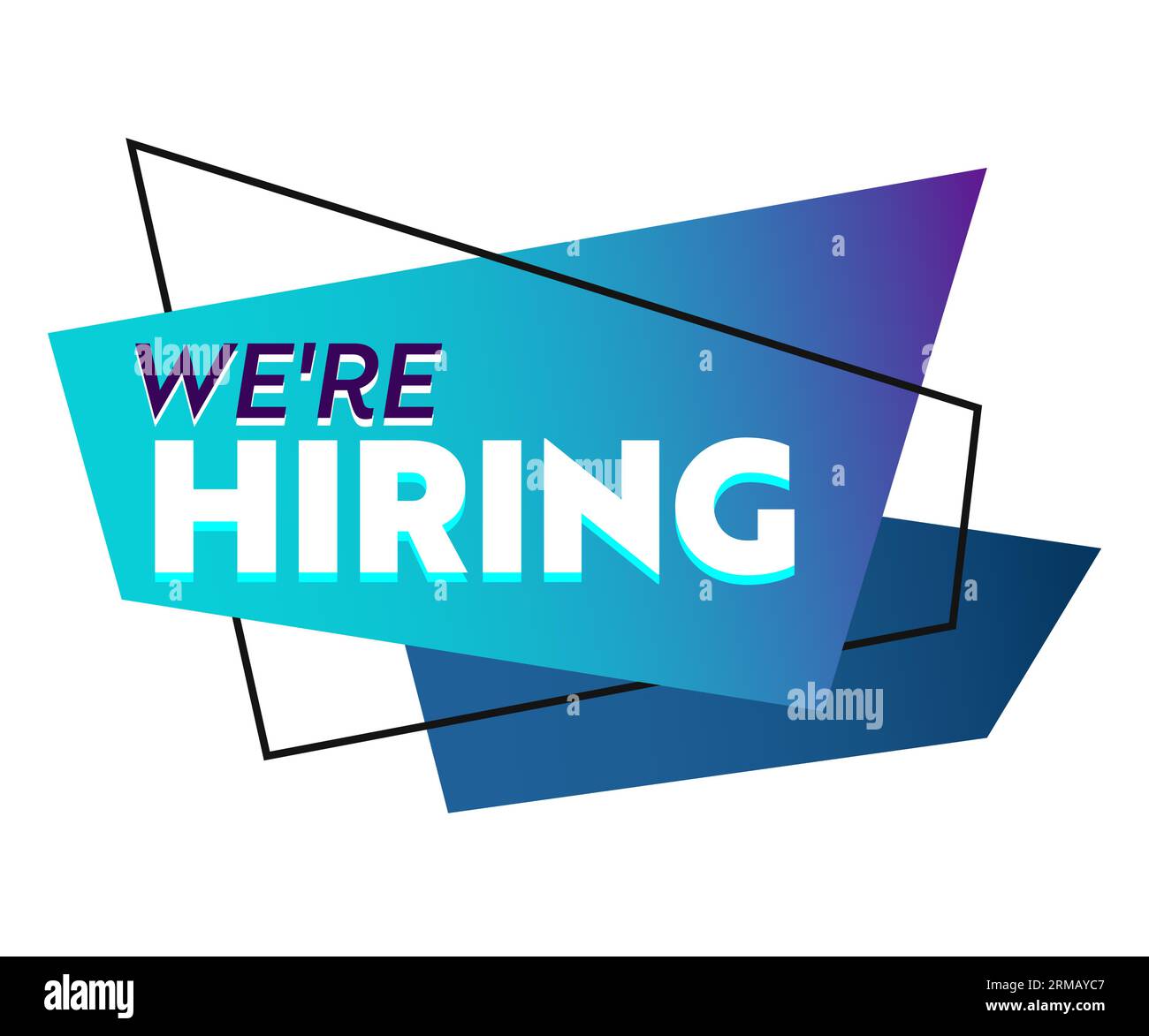 We are hiring blue banner with frame Stock Vector Image & Art - Alamy