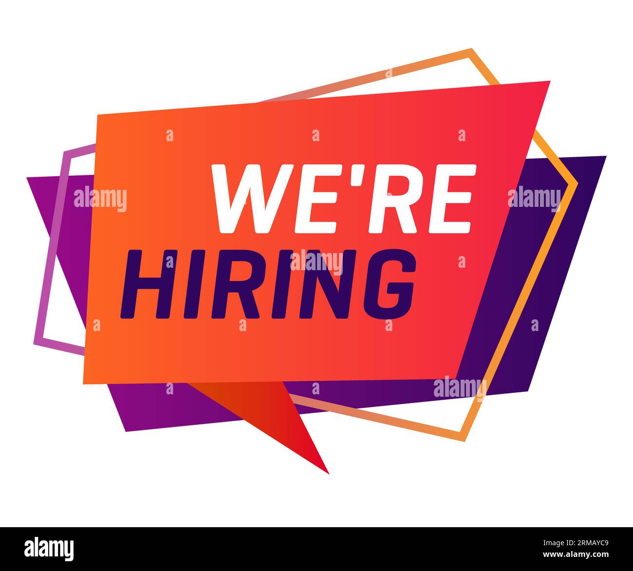 We are hiring red, violet banner with frame Stock Vector Image & Art ...