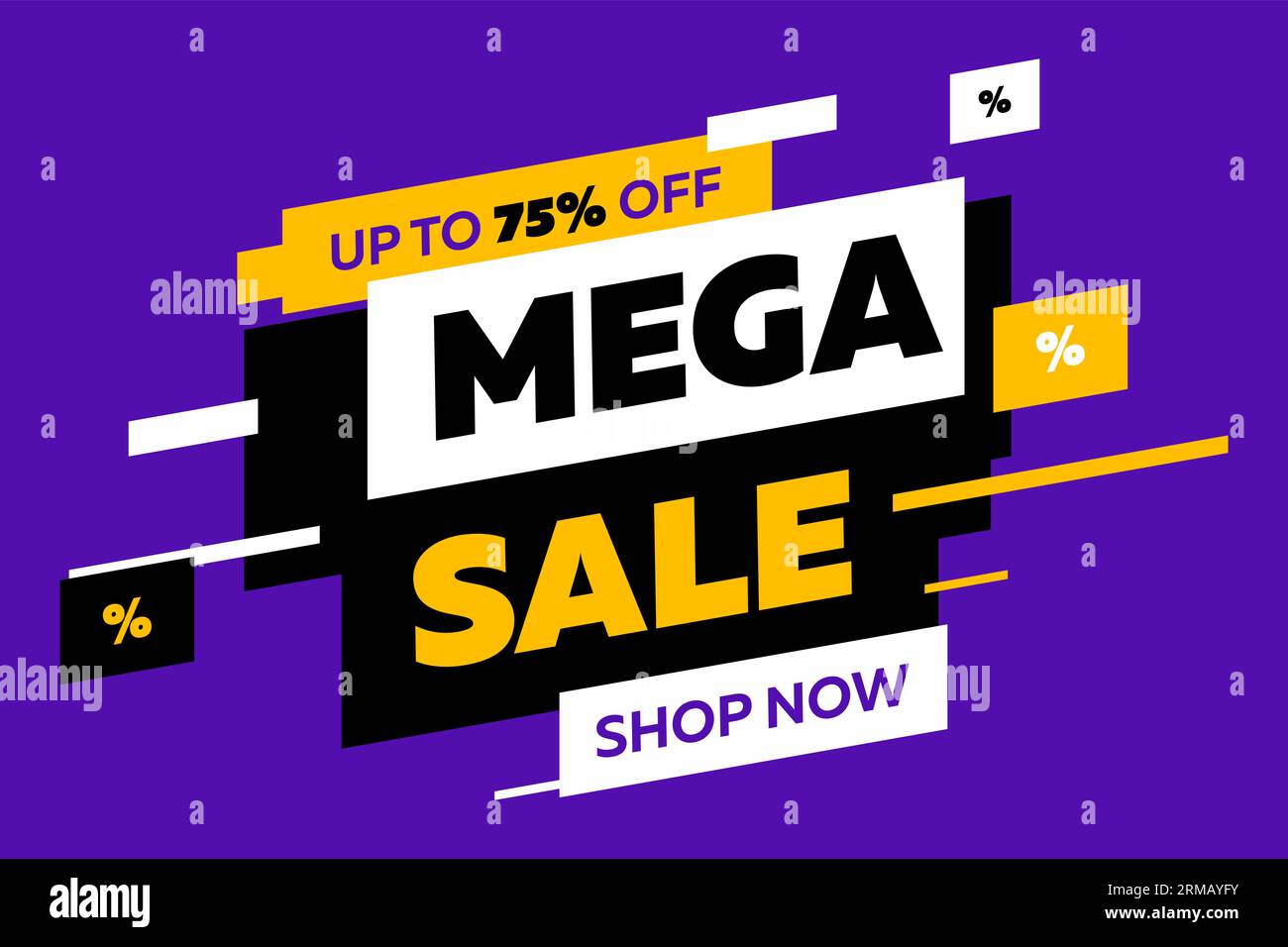 Abstract elements for sale flyers on violet background Stock Vector ...