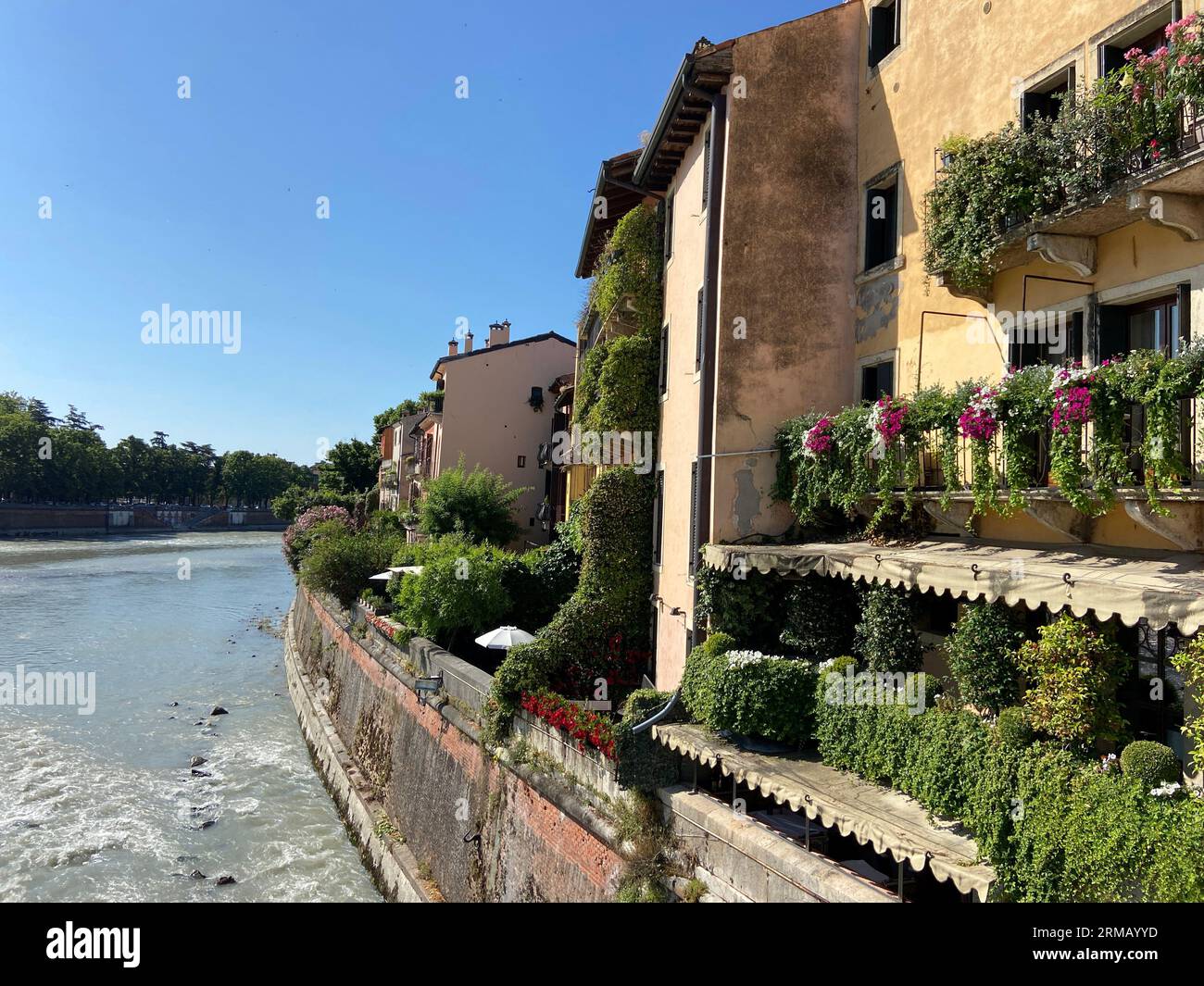 Colorful houses on the adige river hi-res stock photography and images ...