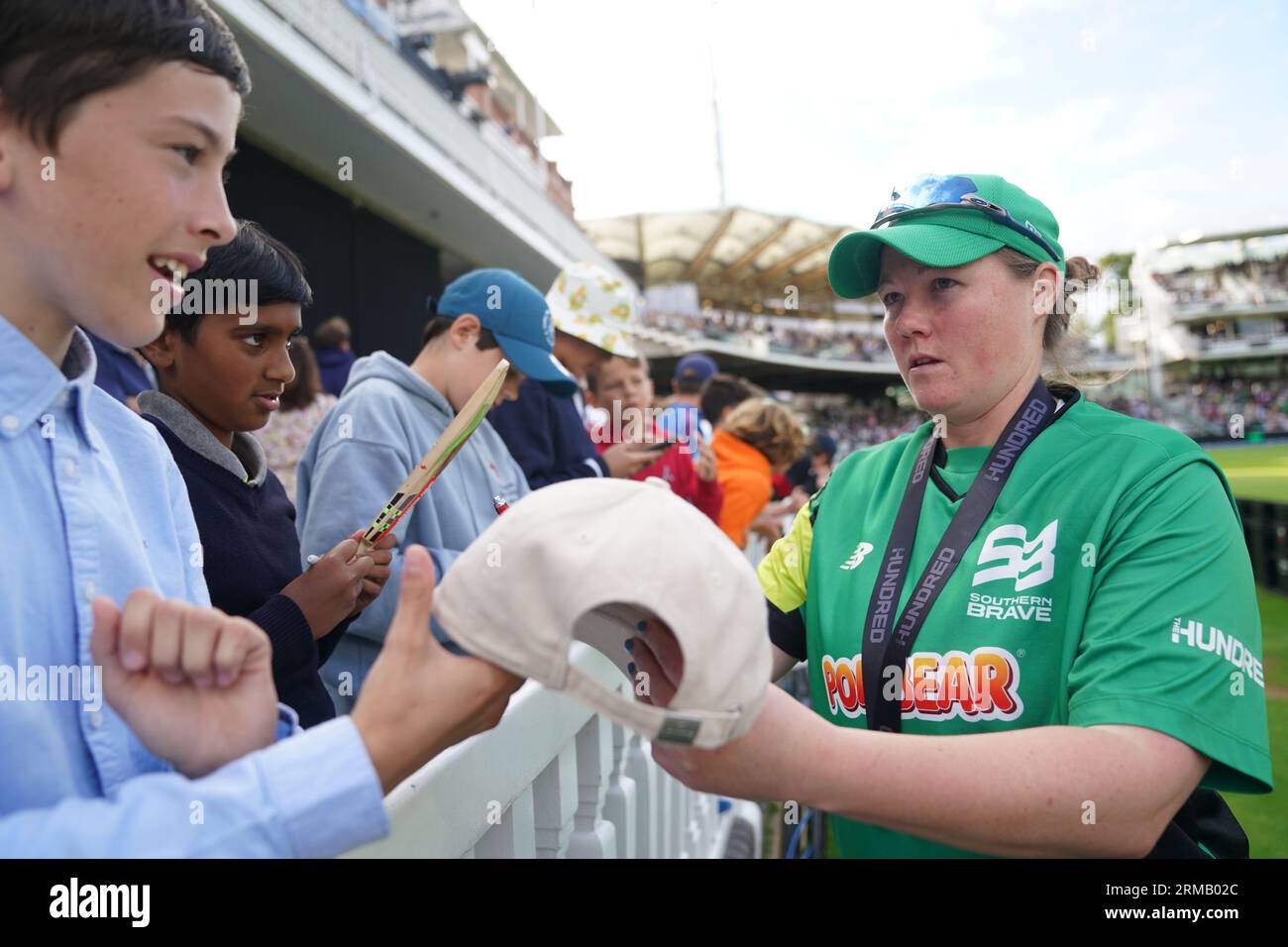 Southern Brave’s Anya Shrubsole signs autographs following The Hundred ...