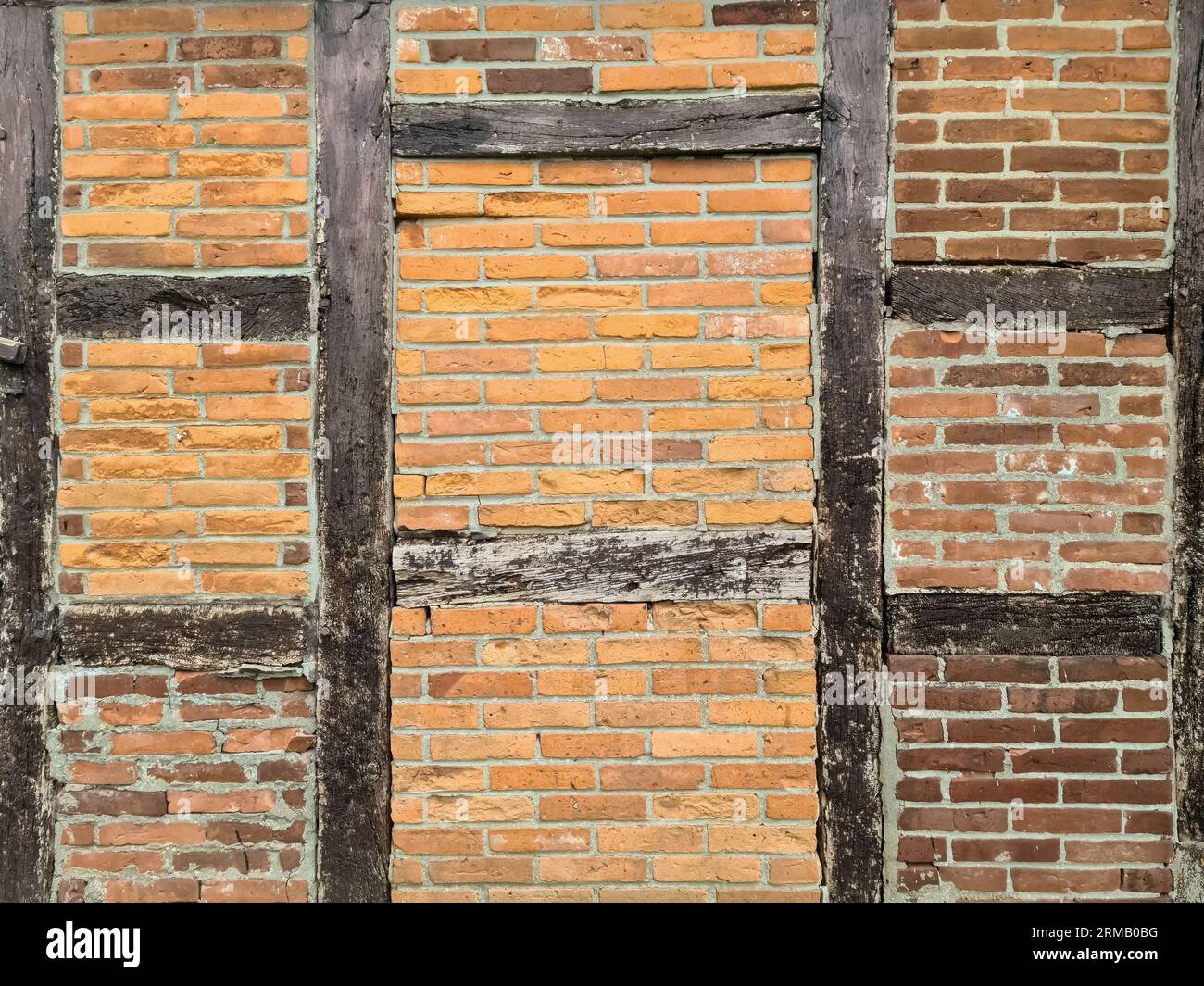 Beautiful Texture Of Old Vintage Half Timbered Brick Walls Found In ...