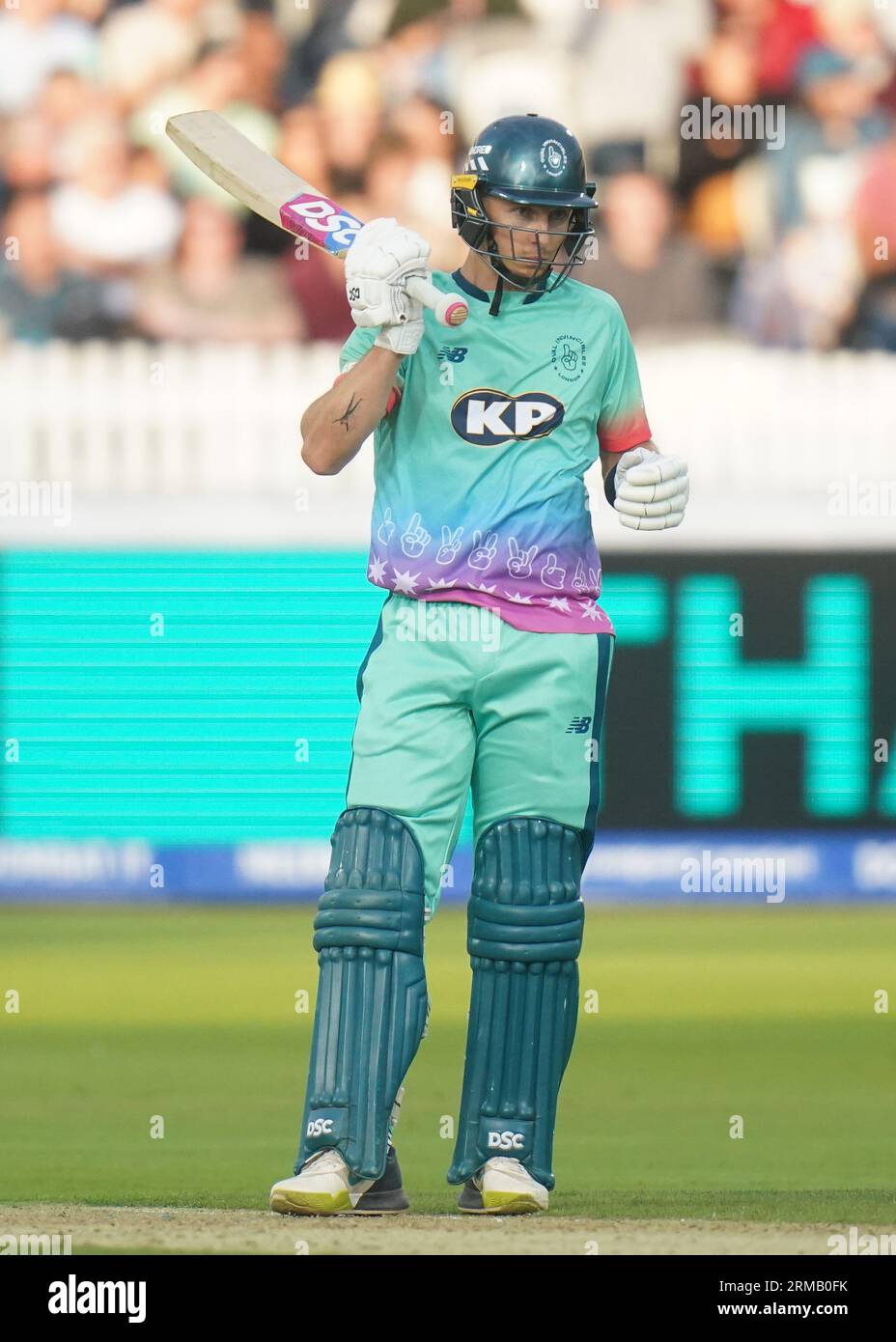 Oval Invincibles' Tom Curran acknowledges applause after reaching his ...