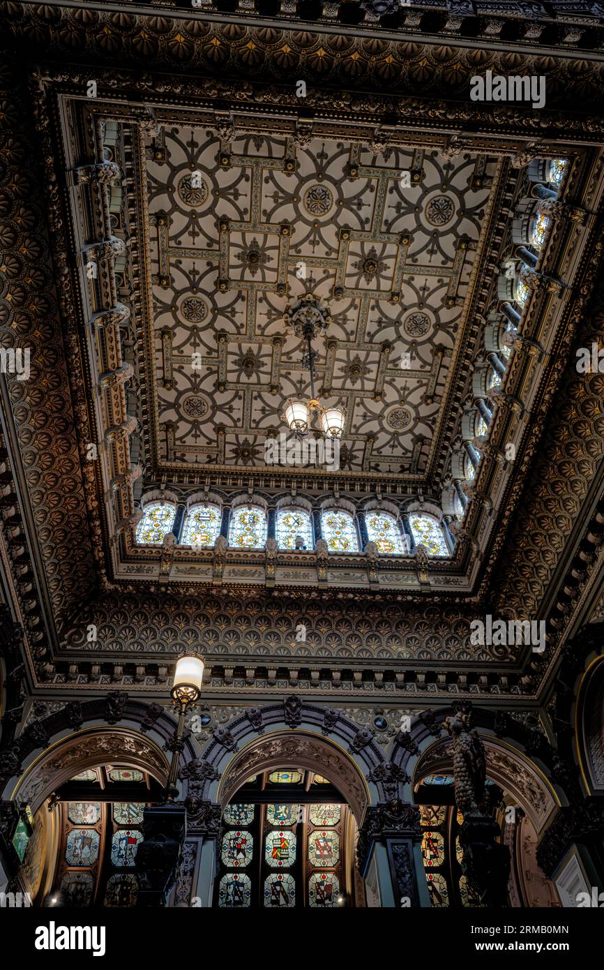 The ornate hallway ceiling at crewe hall Stock Photo - Alamy