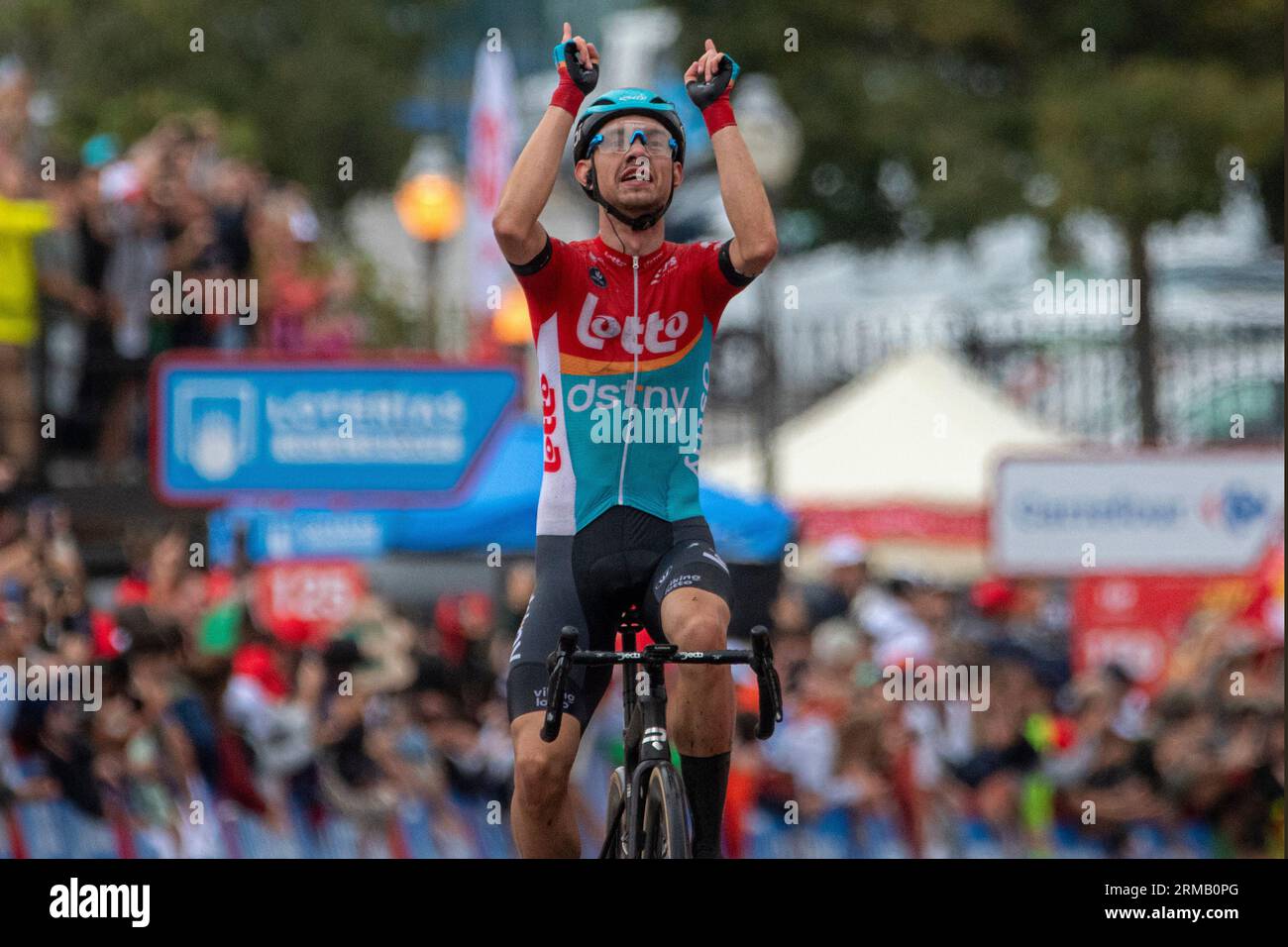 Andreas Kron of Denmark riding for the Lotto Dstny team, wins the 2nd ...