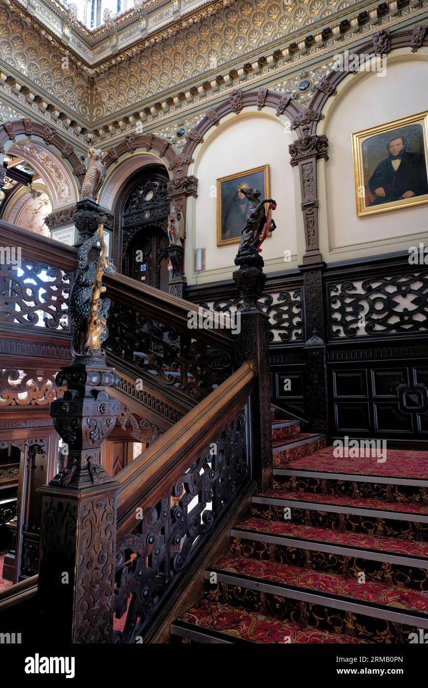 The staircase at crewe hall Stock Photo - Alamy