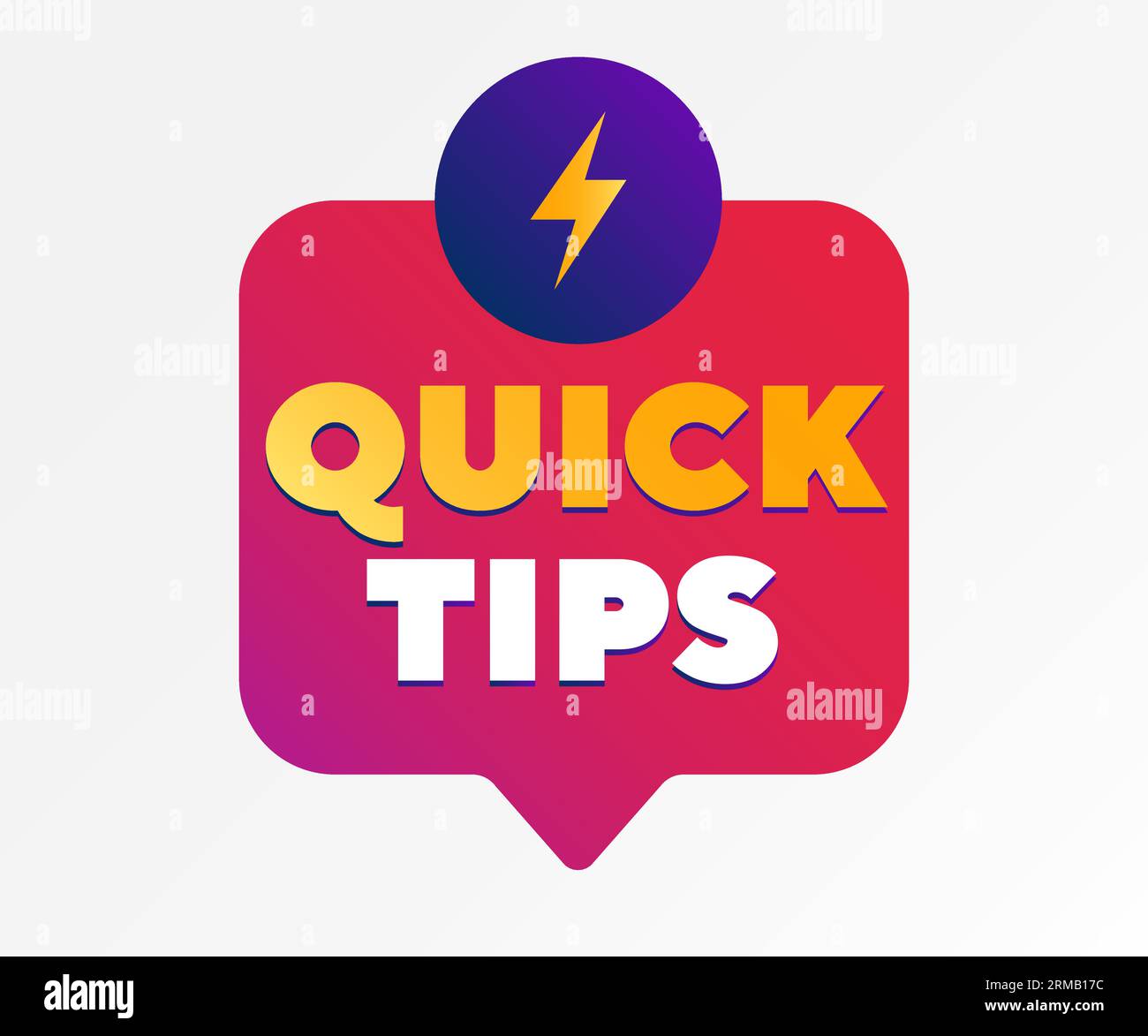 Quick tips poster design with lightning Stock Vector Image & Art - Alamy
