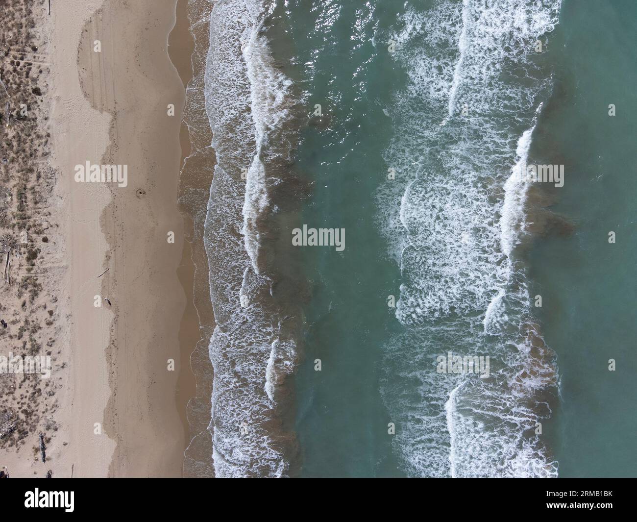 Varano lake, Apulia, Italy. Aerial overview of the lake and the sea ...