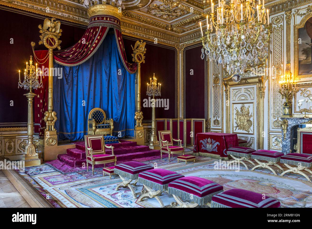 FRANCE. SEINE-ET-MARNE (77). FONTAINEBLEAU. THE CASTLE. THE THRONE ROOM ...